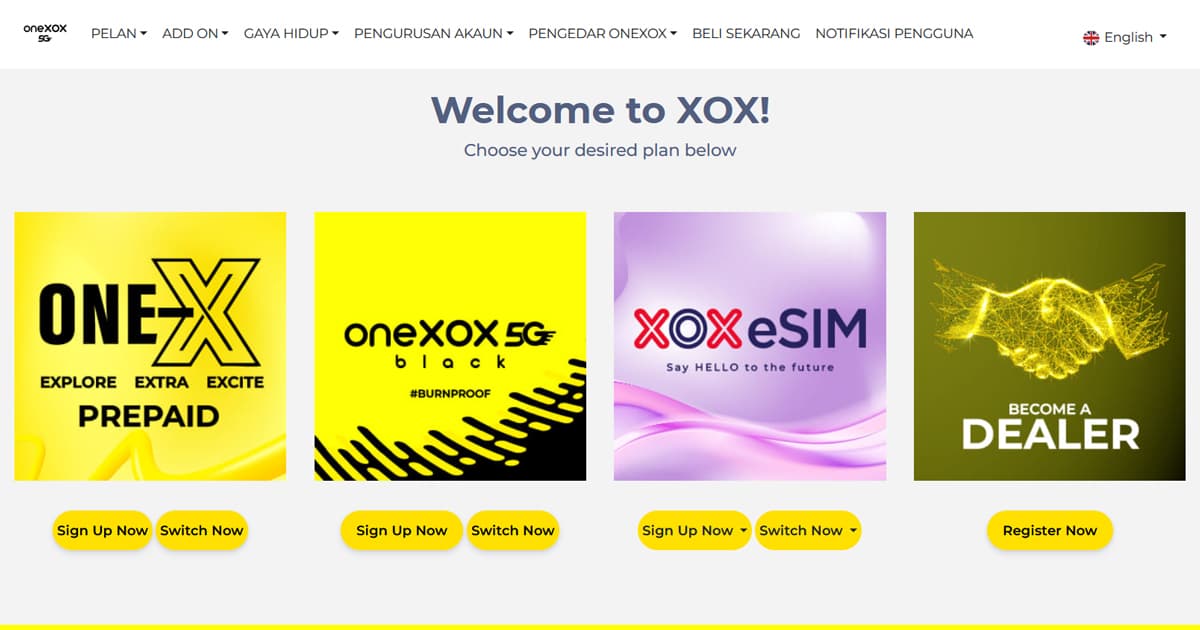 XOX PLAN | Simkad ONEXOX Prepaid & Black